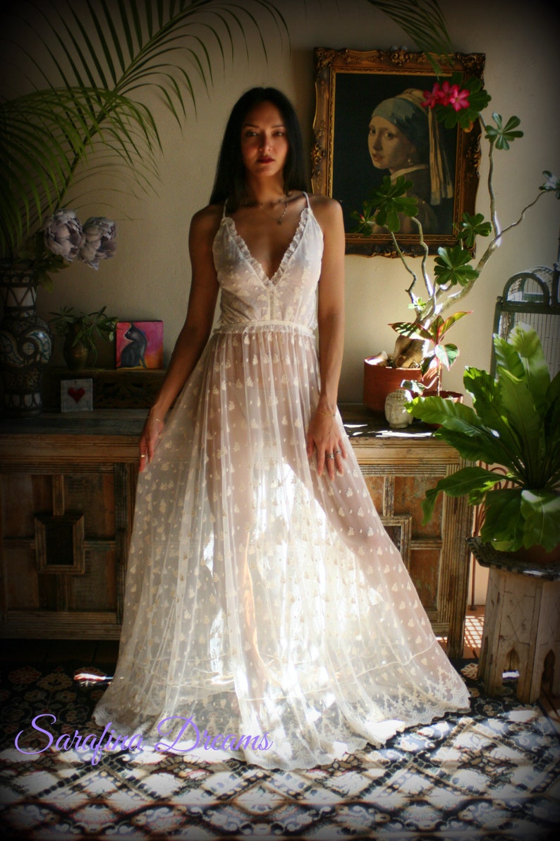 Bridal Nightgown Backless Lace Wedding Sleepwear Bridal - Etsy