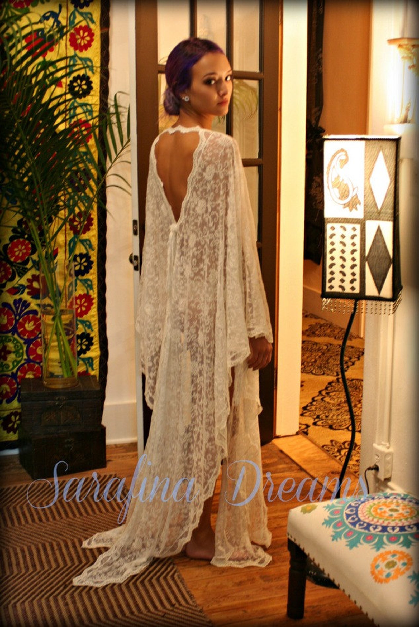 Exclusive Embroidered French Lace Bridal Robe Nightgown - Etsy