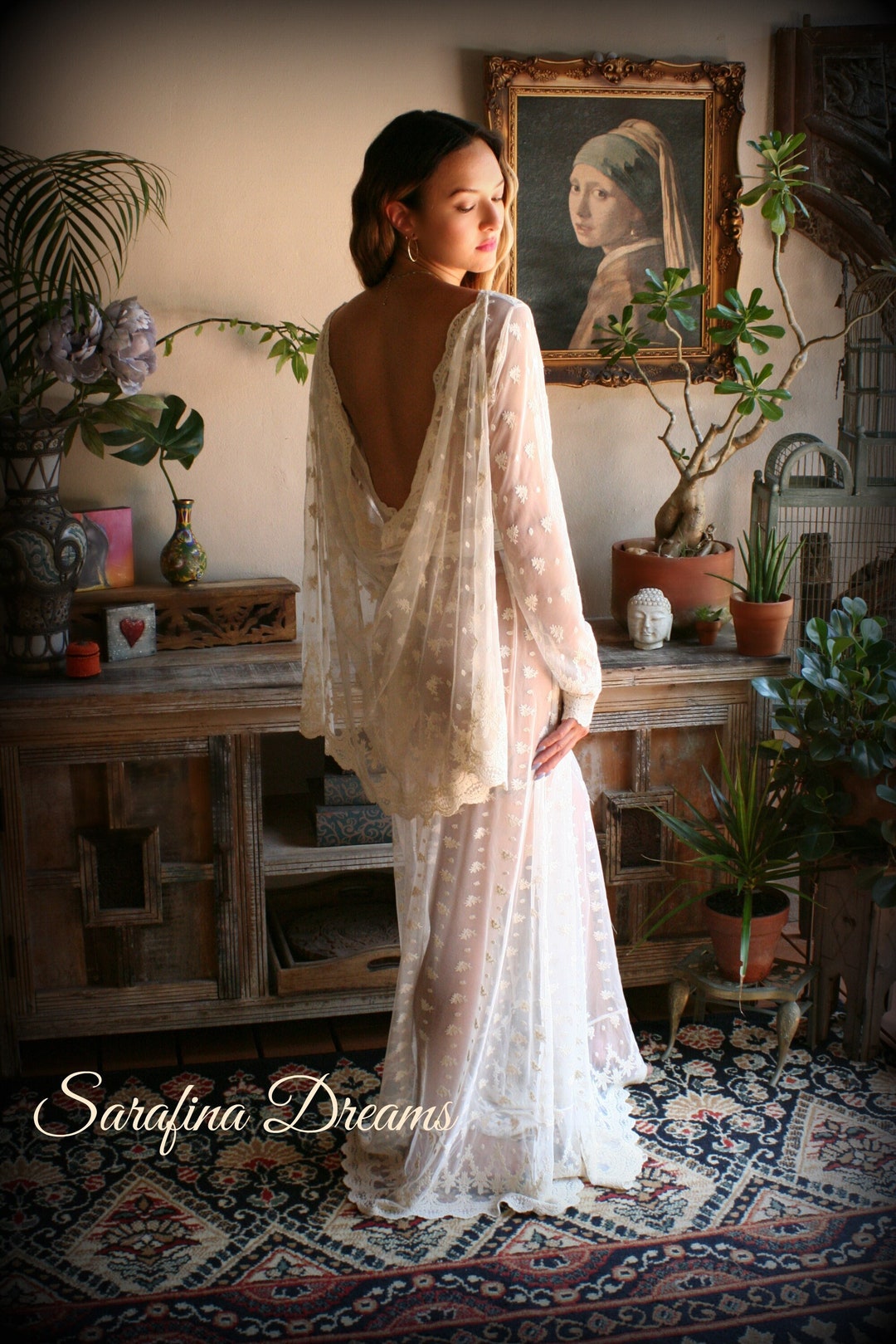 Bridal Nightgown Lace Backless Nightgown Embroidered Lace Wedding ...