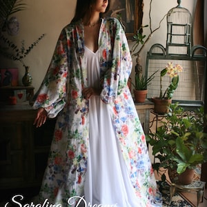 100% Cotton Robe Flower Print Cotton Lingerie Cotton Sleepwear Bridal ...