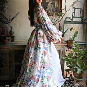 100% Cotton Robe Flower Print Cotton Lingerie Cotton Sleepwear Bridal ...