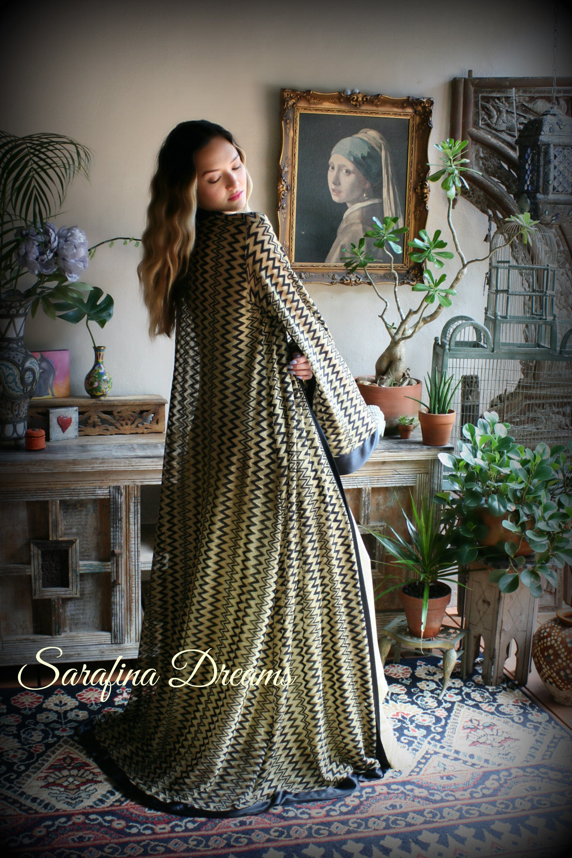 Black Gold Metallic Kimono Robe Black Satin Banded Missoni - Etsy Australia