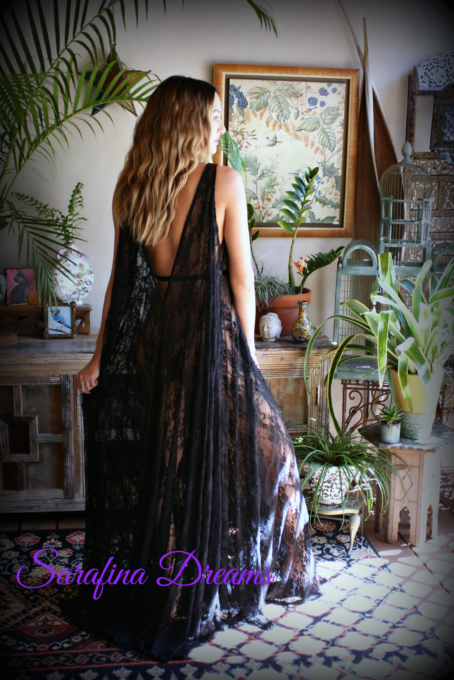 Black Lace Backless Nightgown Lace Lingerie Black Lace - Etsy