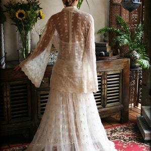 Victorian Lace Bed Jacket Bridal Lingerie Wedding Lingerie Lace Robe ...