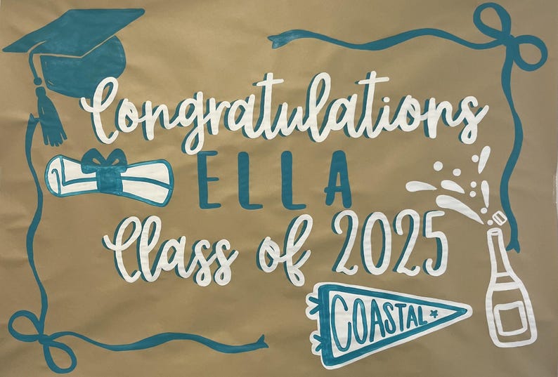 Hand Painted Custom Graduation Banner - Etsy