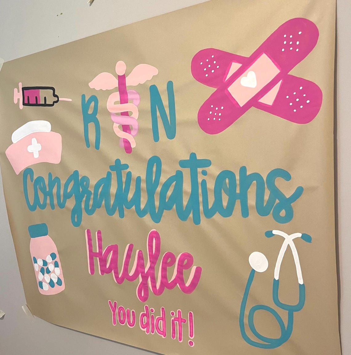 Hand Painted Custom Nursing Graduation Banner - Etsy