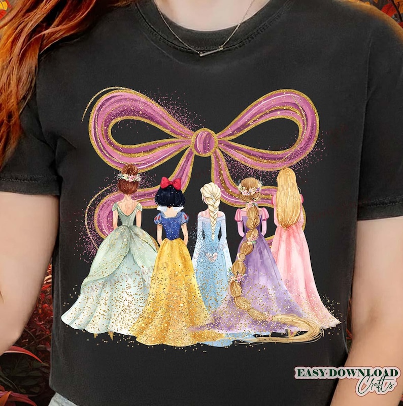 Watercolor Preppy Coquette Png, Princesses Coquette Bow Shirt Design ...