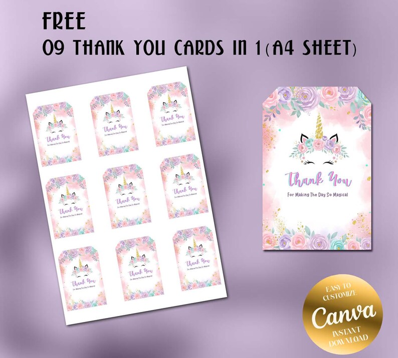 Unicorn Birthday Invitation: Pastel Rainbow Sparkle Party (canva ...