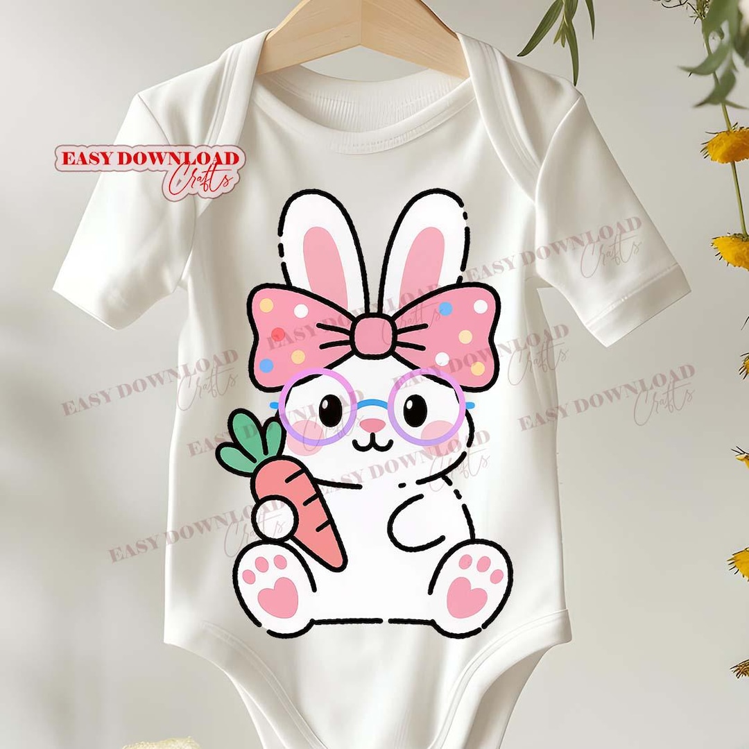 Easter Bunny PNG, Easter Sublimation, Spring Baby Clipart, Cute Bunny ...