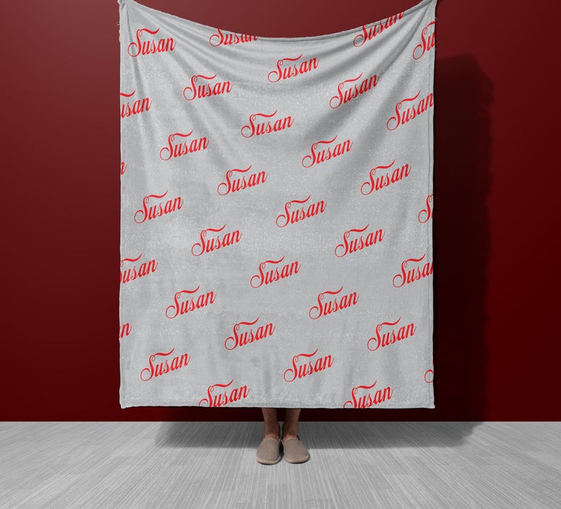 Personalized Cola Throw Blanket: Custom Name Coke-inspired Sherpa or ...