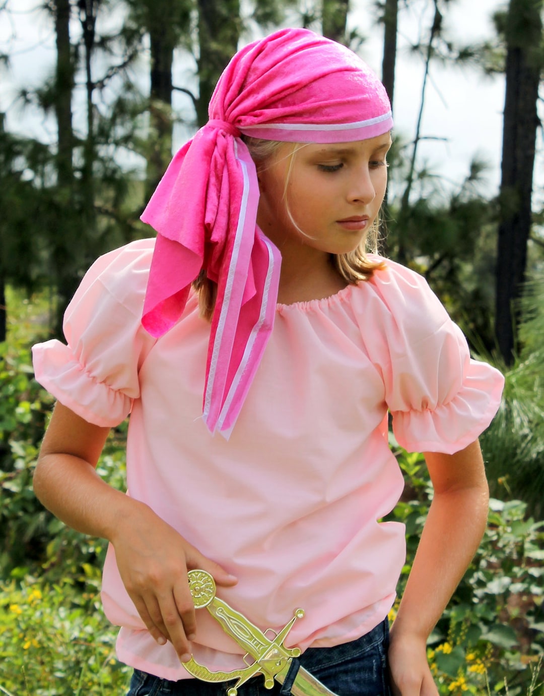 Child Pirate , Pirates Girl Halloween Costume Pink Shirt and Pink ...