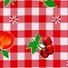 Gingham and Fruit Red Oilcloth by the Yard - Etsy