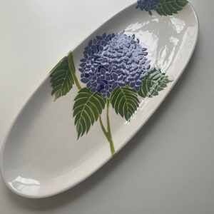 Etsy, Hydrangea Pottery, Serving Ware, Handpainted Ceramic Serving Oval ...