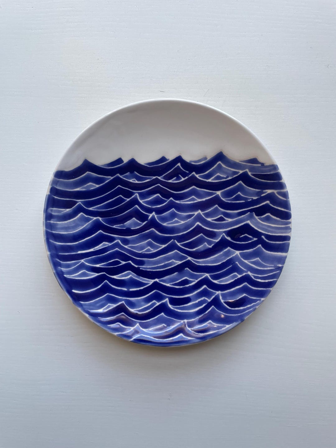 Coastal Dessert Plates, Set of Six Ceramic Ocean, Sea, Sound, Water ...