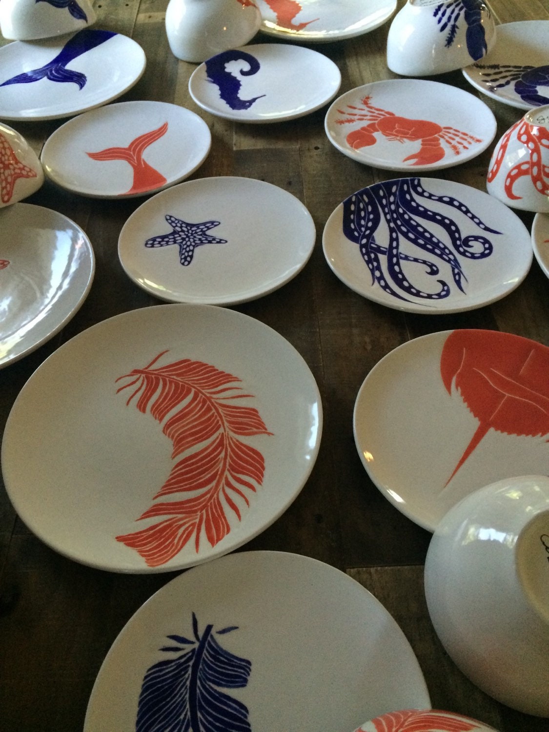 Dinner Set for 8 Dinner Set Nautical Pottery. 24 Pieces. - Etsy