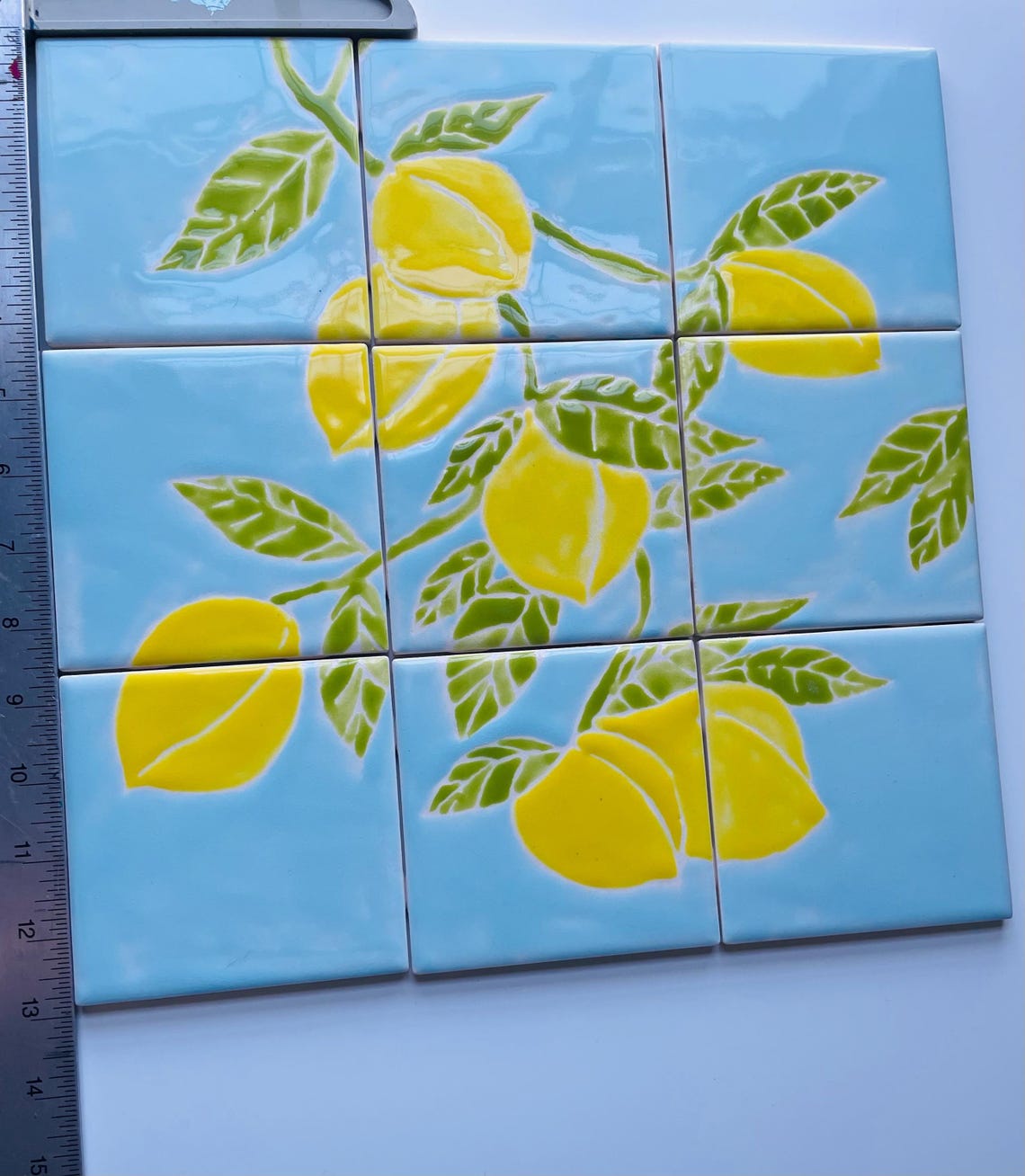 Tile Mosaic, Kitchen Backsplash, Lemon Tree, Handpainted Ceramic Tiles ...