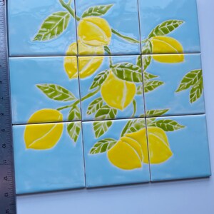 Tile Mosaic, Kitchen Backsplash, Lemon Tree, Handpainted Ceramic Tiles ...
