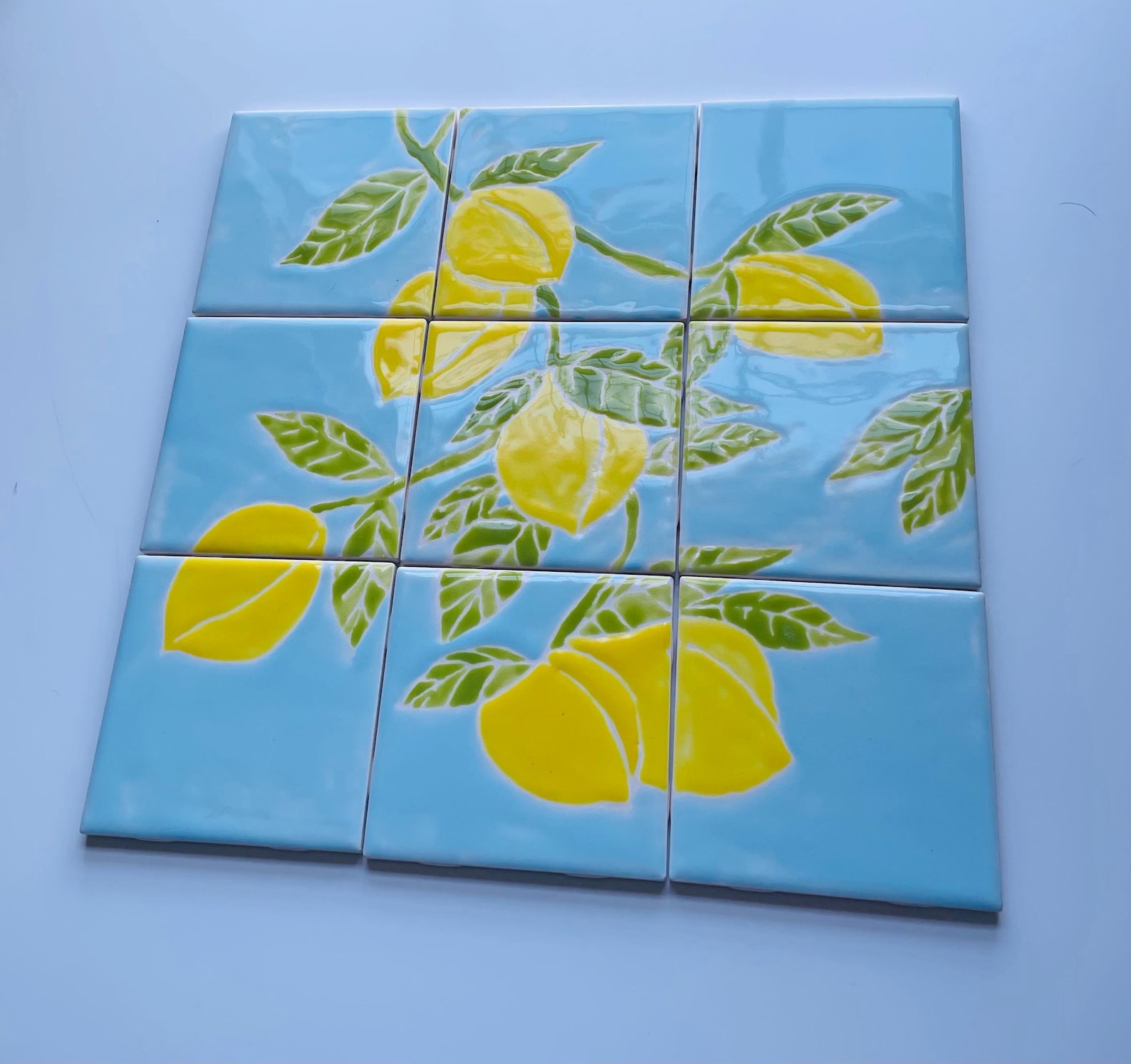 Tile Mosaic, Kitchen Backsplash, Lemon Tree, Handpainted Ceramic Tiles ...