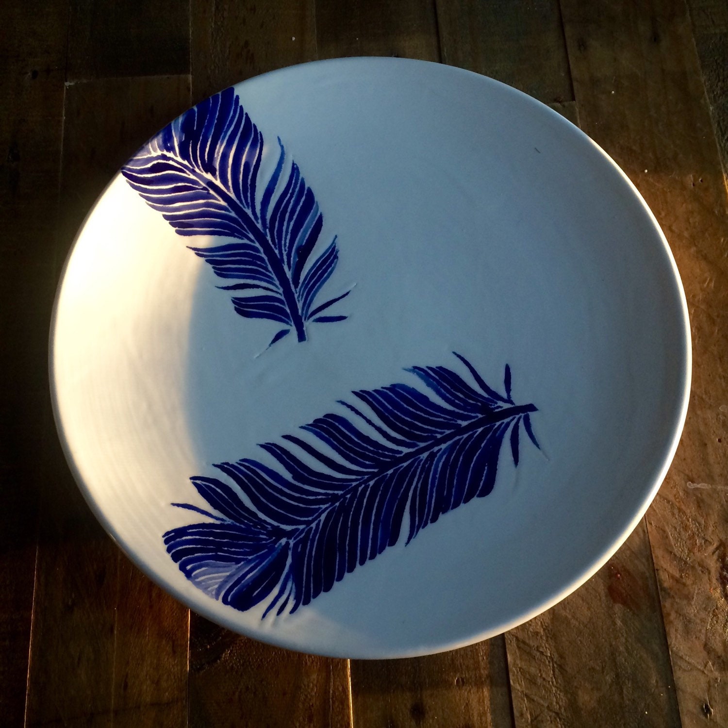 ORIGINAL Feather Motif by Jessica Howard Ceramics Hand Painted Ceramics ...