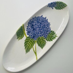 Etsy, Hydrangea Pottery, Serving Ware, Handpainted Ceramic Serving Oval ...