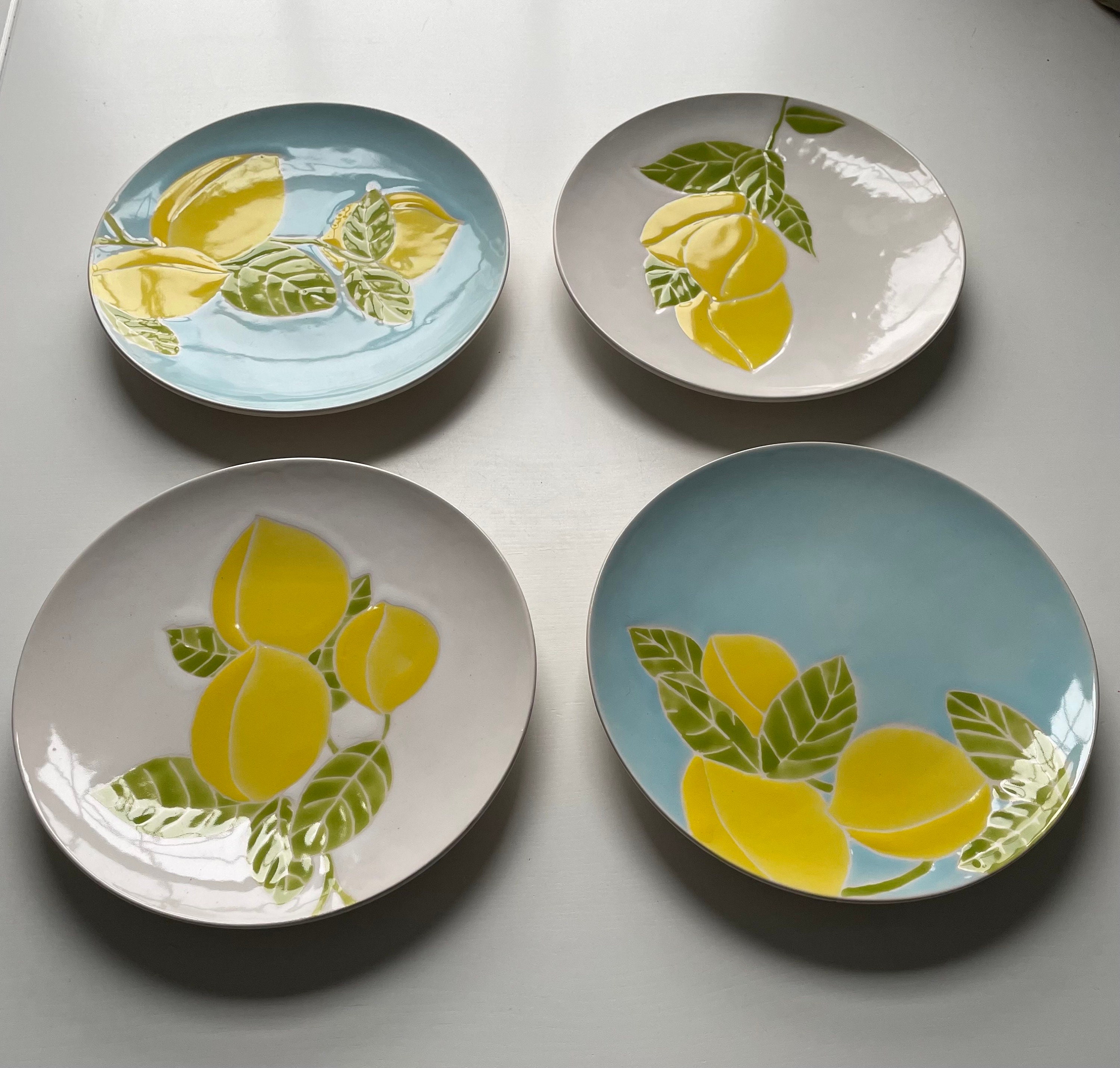 Etsy, Lemon Tree, Hand Painted Ceramic Plates - Etsy
