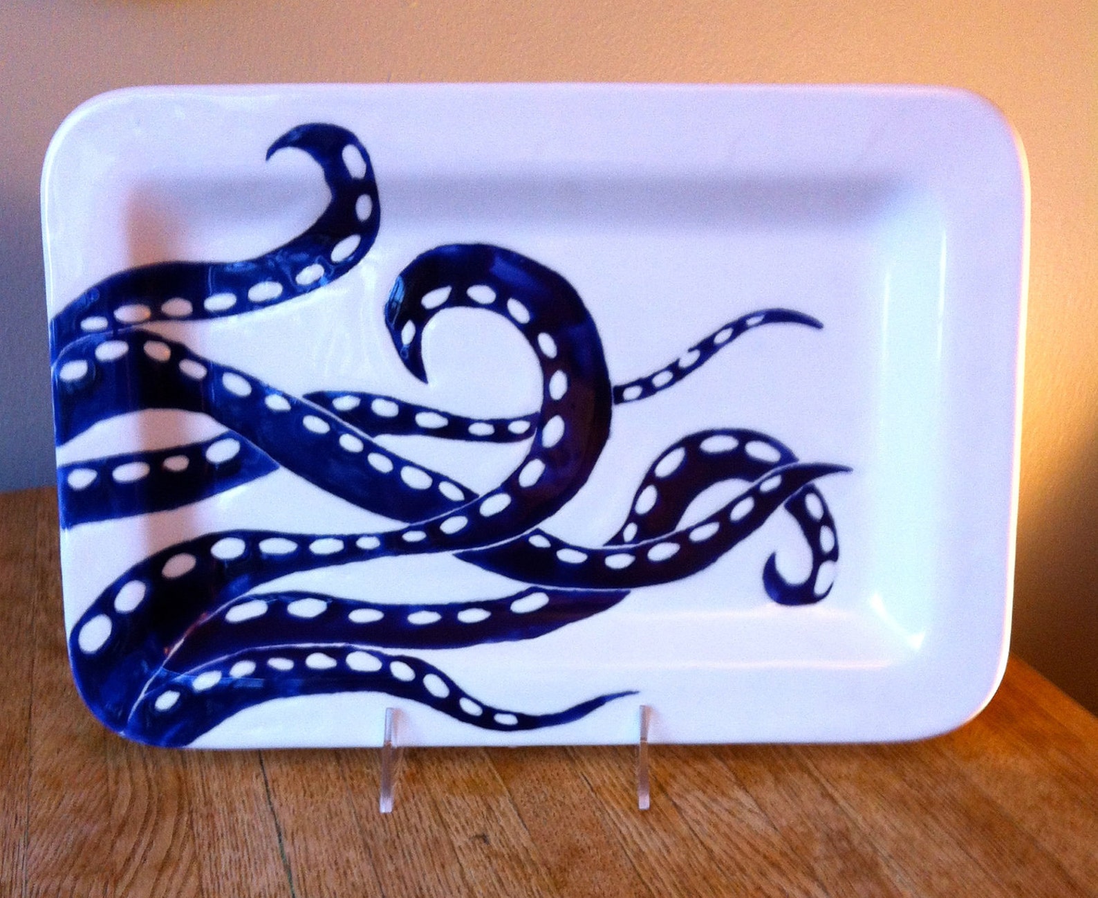 Blue Octopus Rectangular Tray Serving Plate Platter Tray - Etsy
