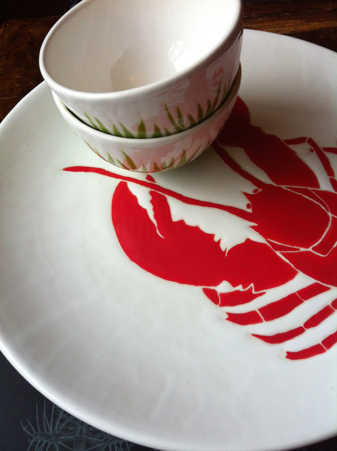 Lobster, Red Ceramic Lobster Serving Plate, Platter by Jessica Howard ...