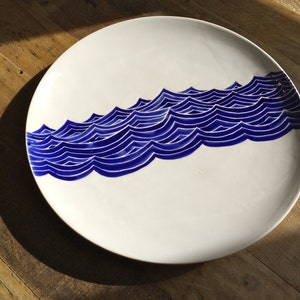 Blue Waves, Beach Themed Pottery, Ceramic Serving Platter - Etsy