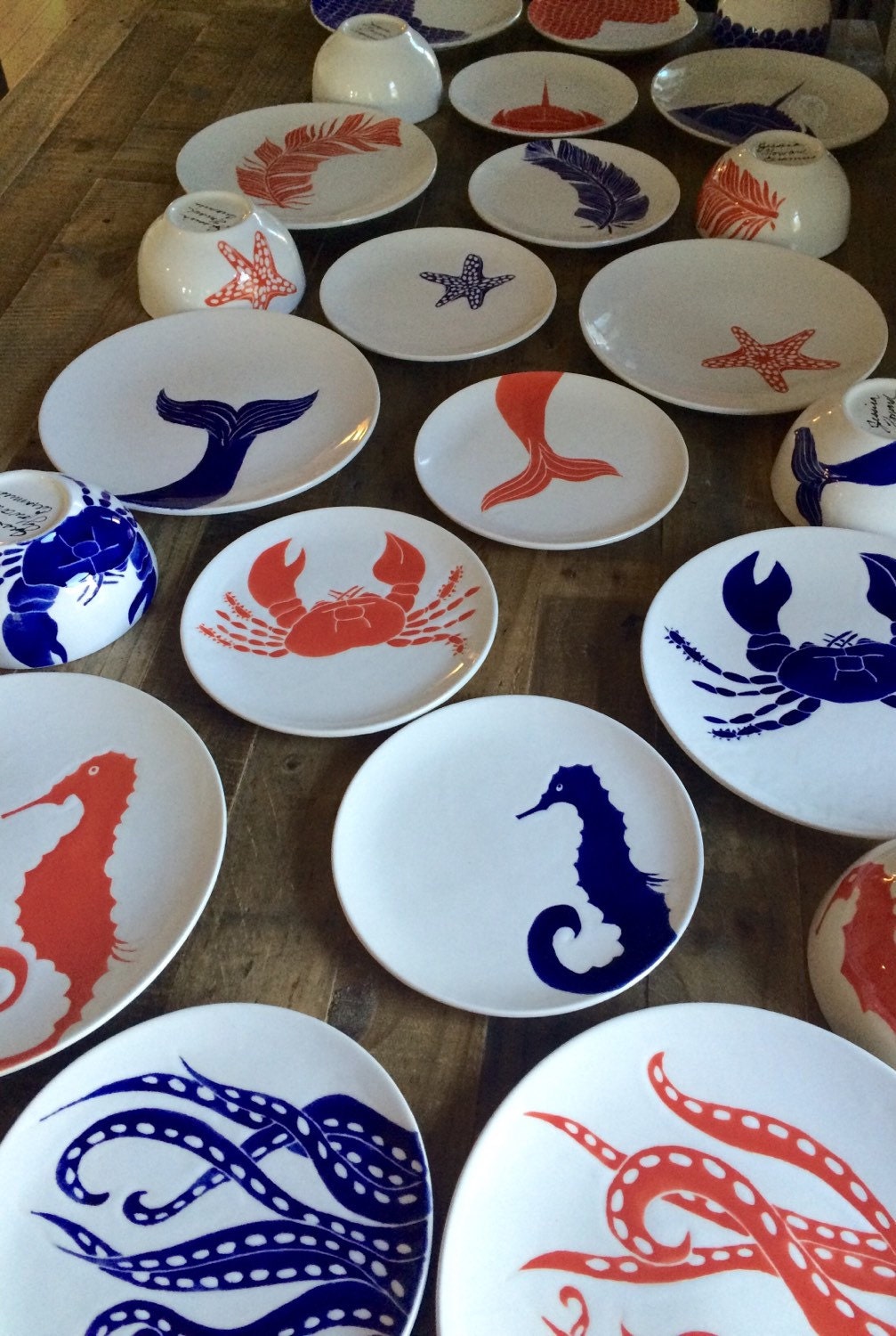 Dinner Set for 8 Dinner Set Nautical Pottery. 24 Pieces. - Etsy