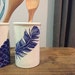 Utensil Holder, Blue Feather Ceramic Utensil Holder - Etsy
