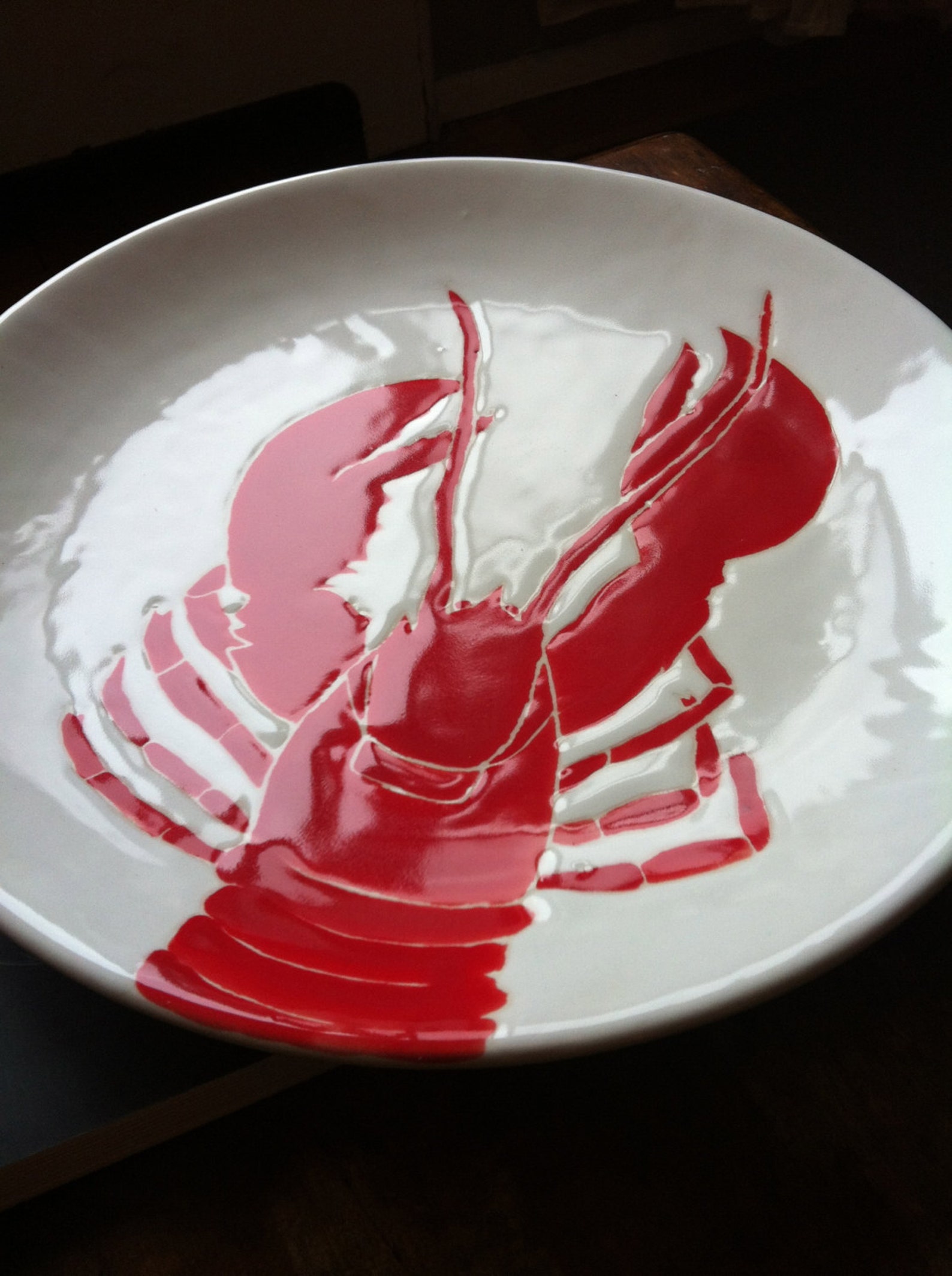 Lobster, Red Ceramic Lobster Serving Plate, Platter by Jessica Howard ...