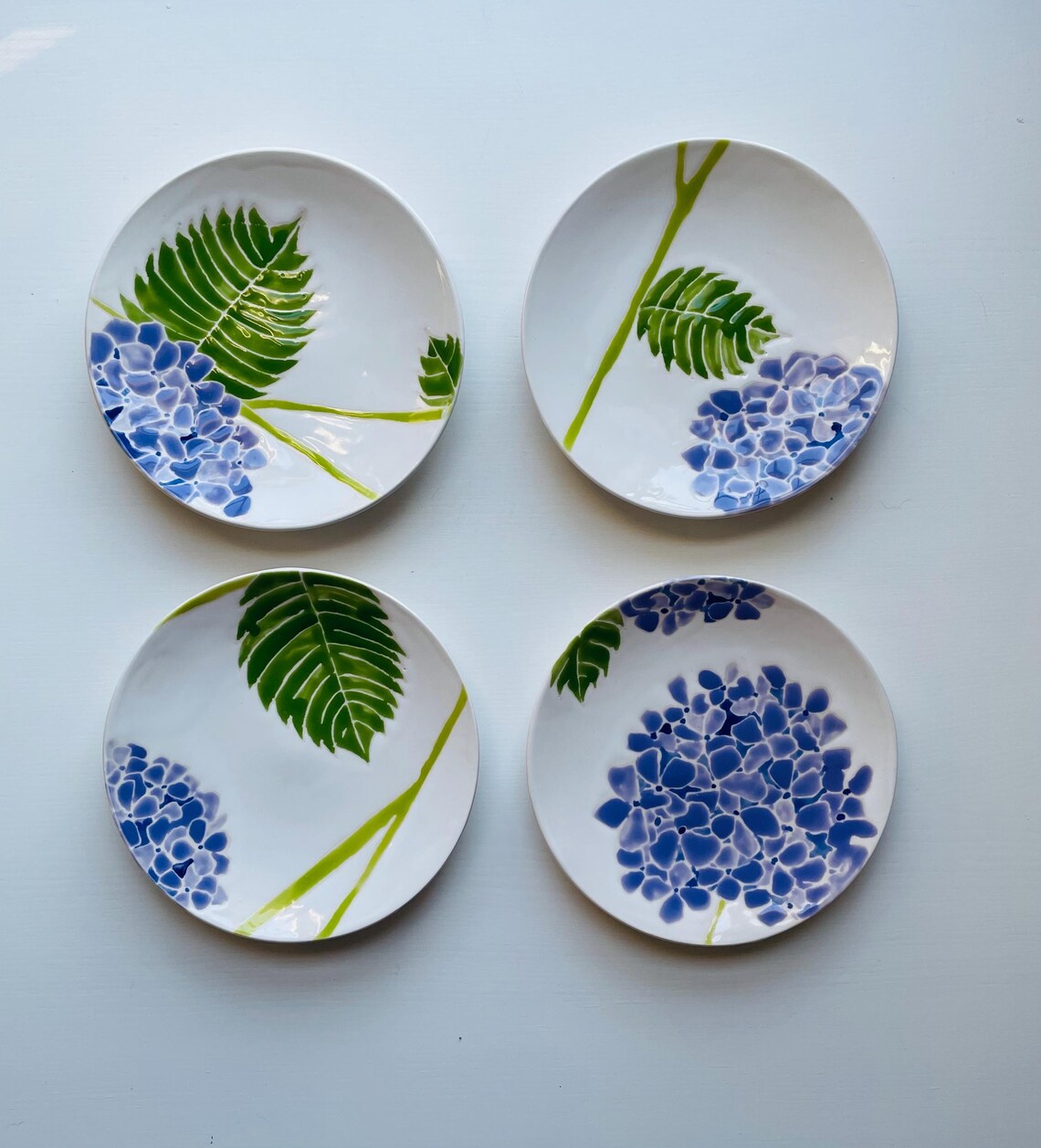 Hydrangea Plates, Small 6” Dessert Plates, Bread Plates - Etsy