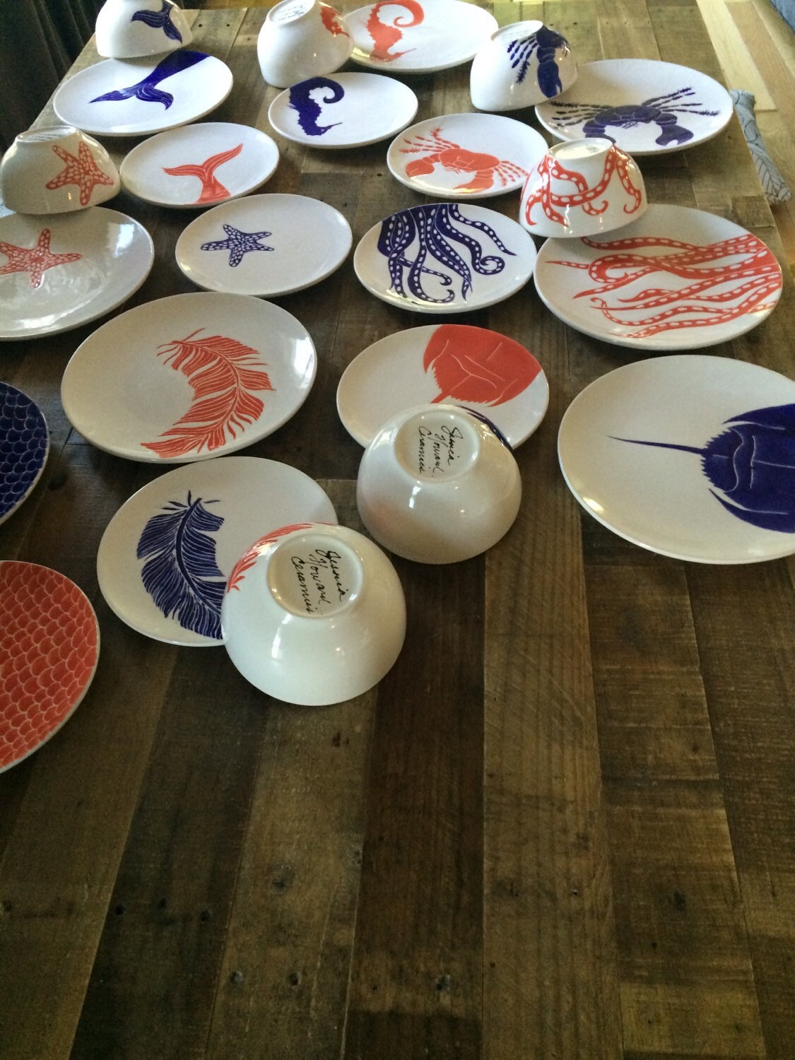 Dinner Set for 8 Dinner Set Nautical Pottery. 24 Pieces. - Etsy