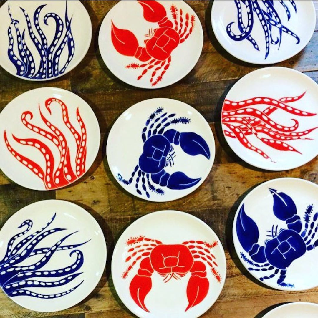 Dinner Set for 8 Dinner Set, Nautical Pottery. 24 Pieces. Individually ...