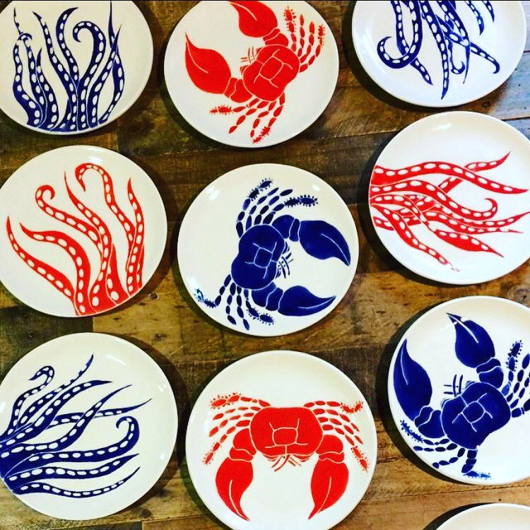 Dinner Set for 8 Dinner Set Nautical Pottery. 24 Pieces. - Etsy