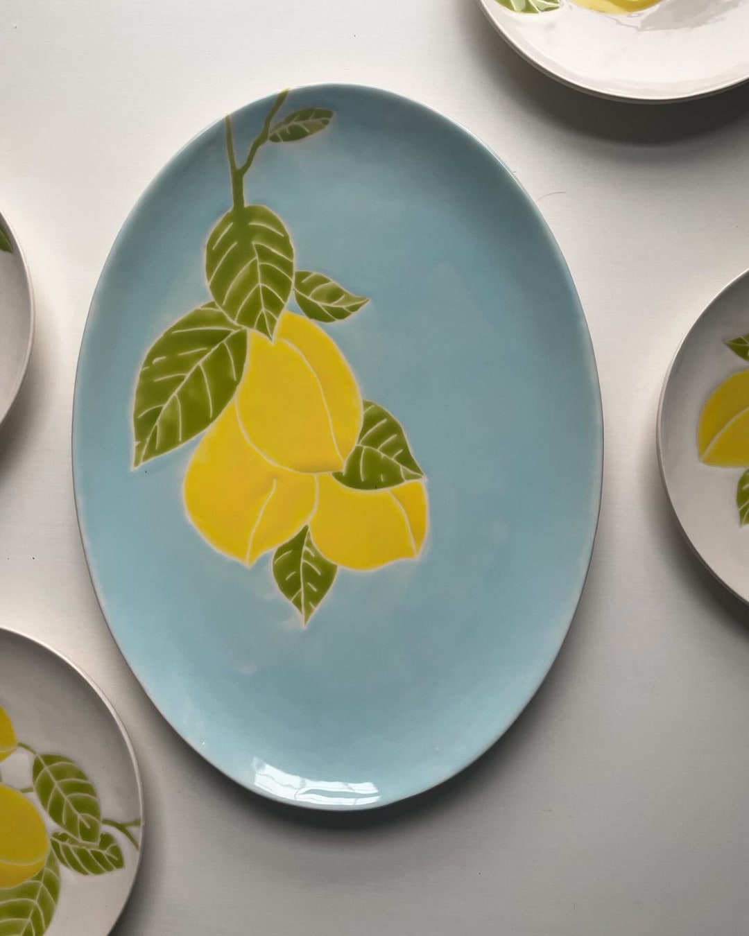 Etsy, Serving Dish, Platter, Lemon Tree, Ceramic Plate - Etsy