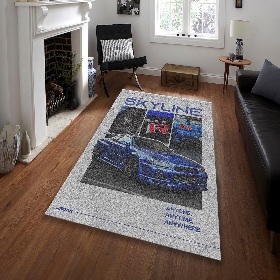 Nissan R35 Rug , Retro Car Rug, Sports Car Print Rug, Gift for Car ...