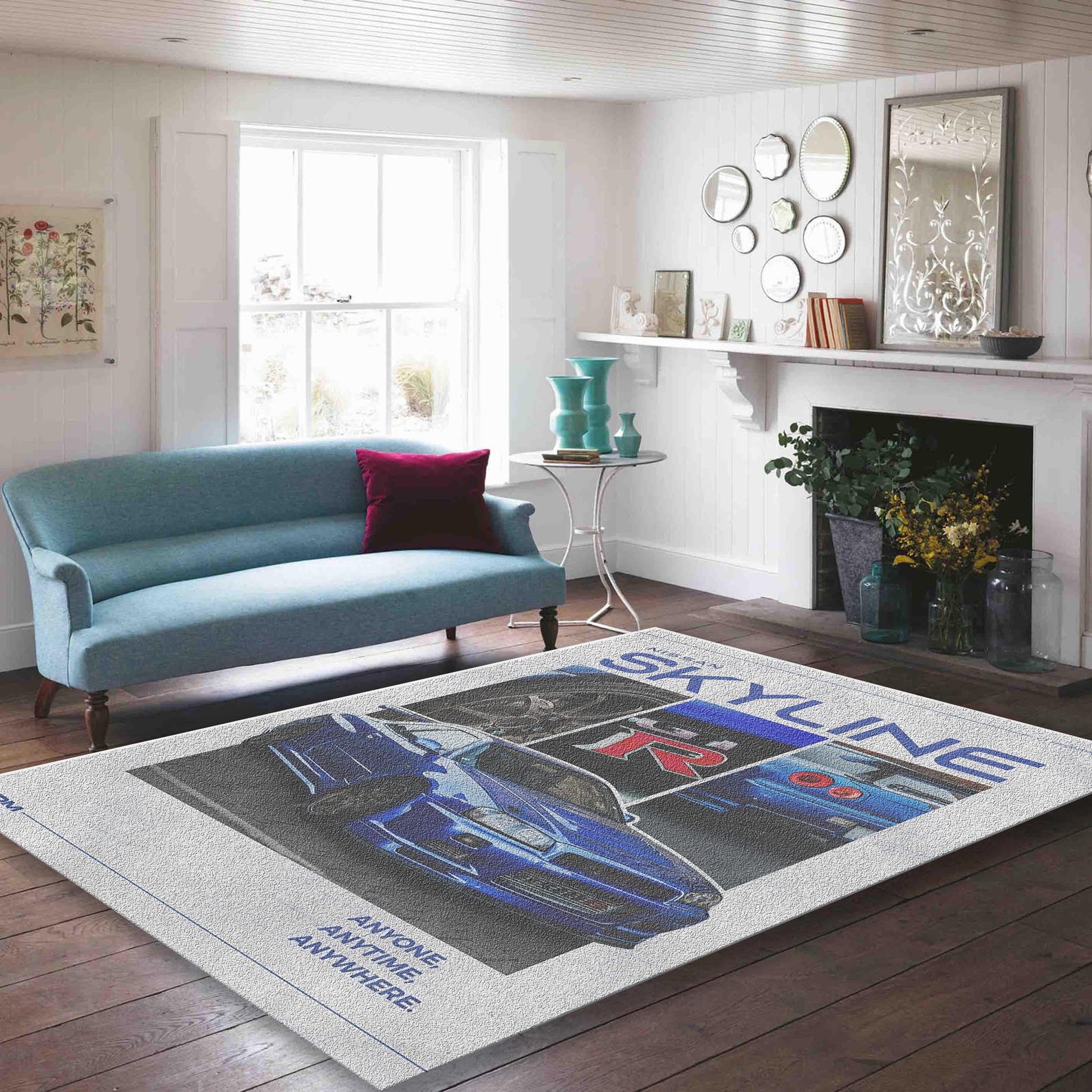 Nissan R35 Rug , Retro Car Rug, Sports Car Print Rug, Gift for Car ...