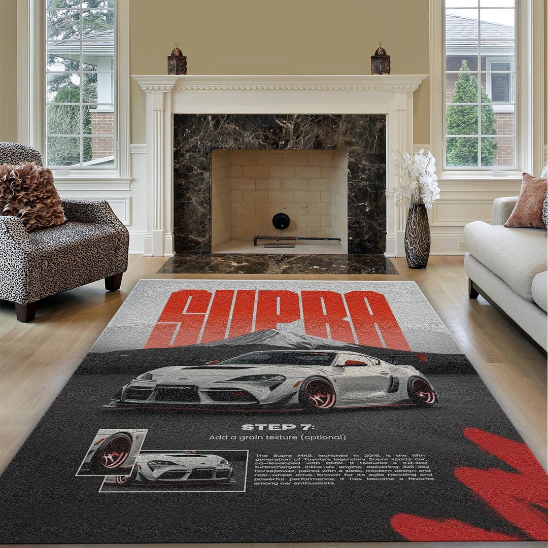 Toyota Supra , Tuning Car Rug, Living Room Rug, Teen Room Rug, Popular ...