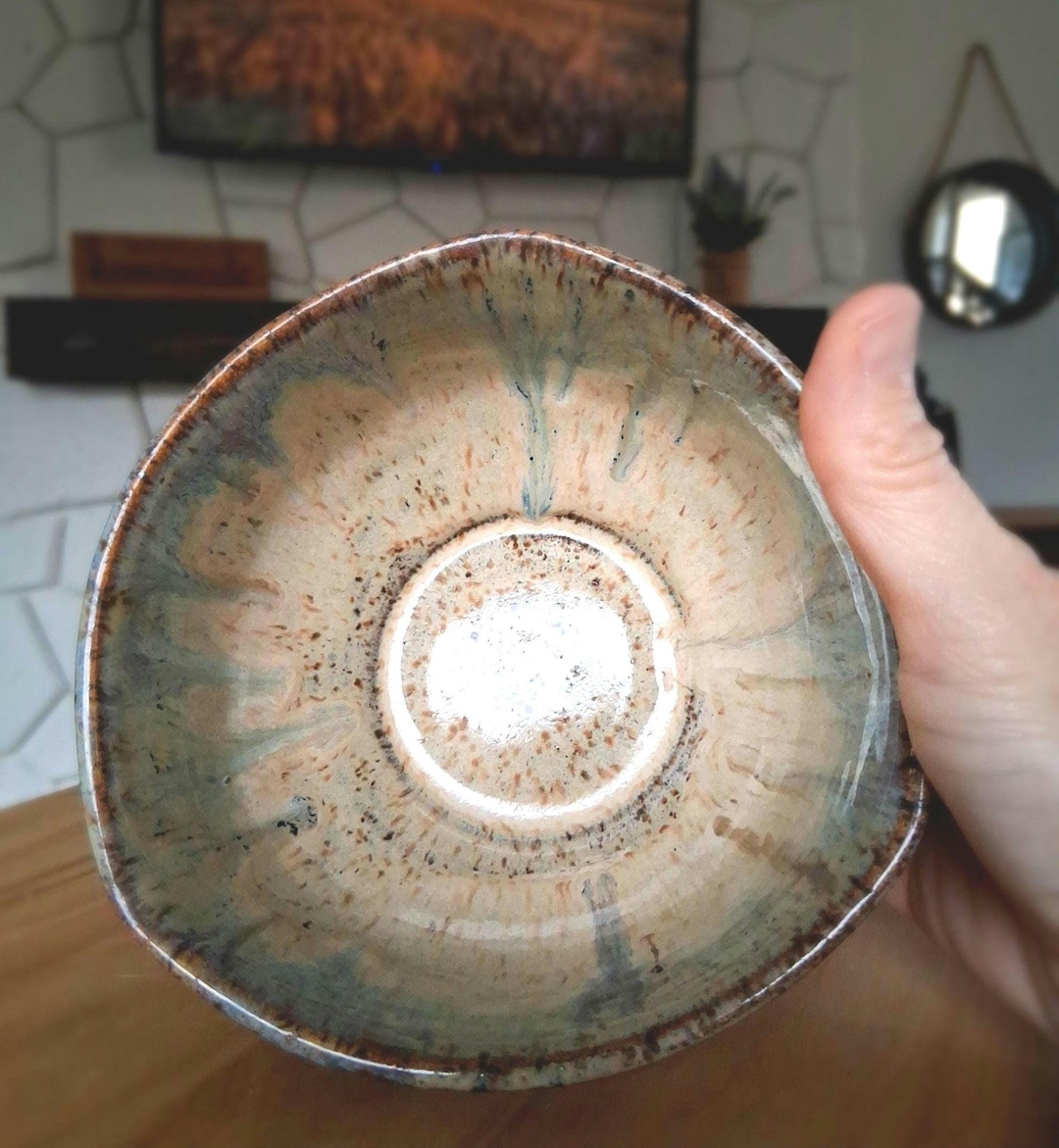 Fogbound Collection – Asymmetrical Handmade Bowl| Misty Blue & Earthy ...