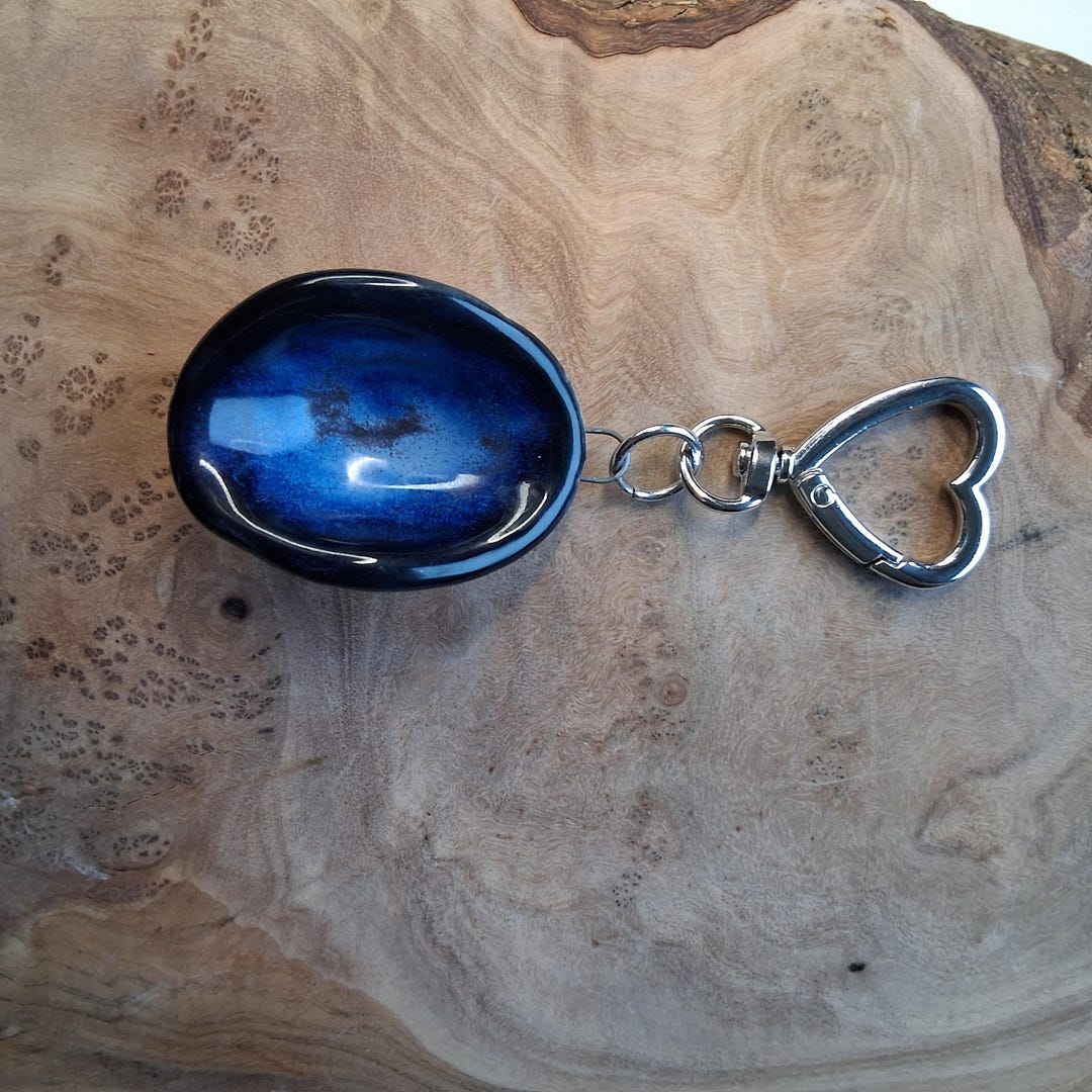 Handmade Worry Stone Keychain – Choose Your Ceramic Pendant | Heart ...