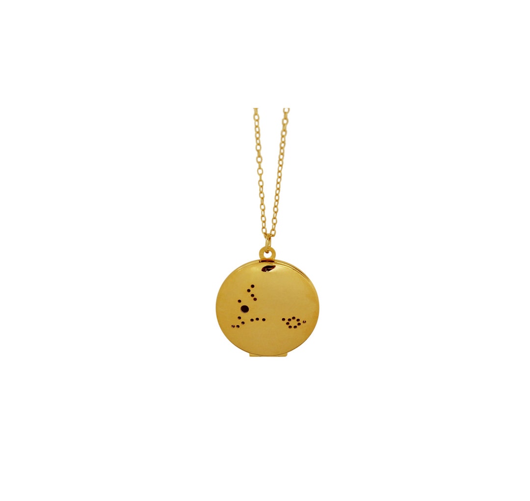 1 Pisces 14k Gold Dipped 1 Zodiac Constellation Locket - Etsy
