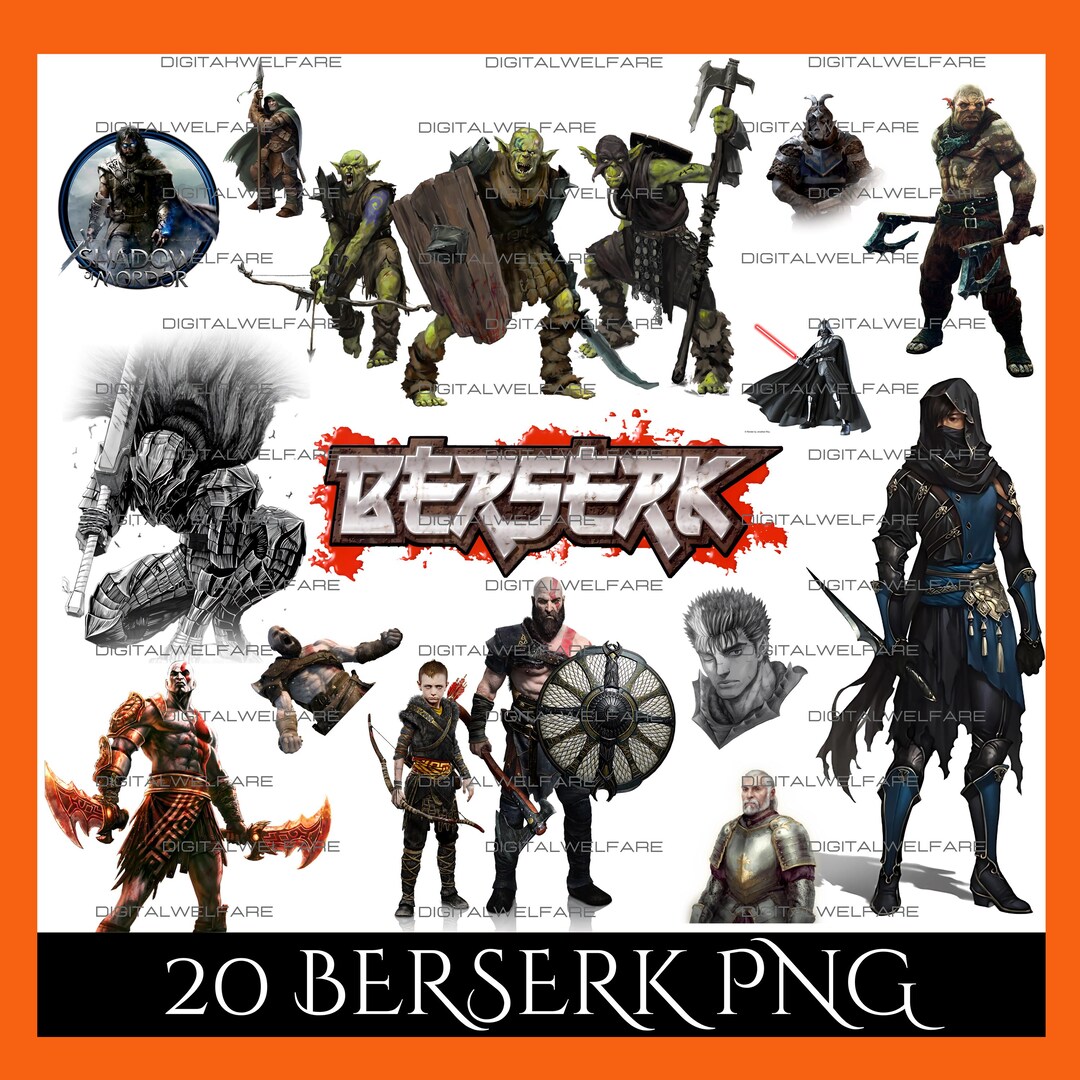 Berserk Anime PNG Bundle | Anime Manga Ready to Print Digital Designs ...