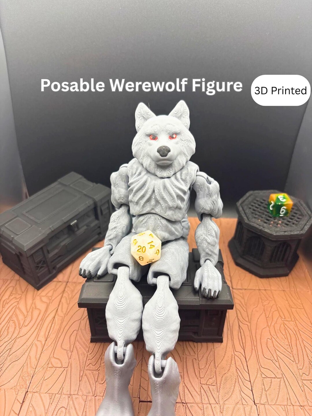 Articulated Werewolf Figure | Poseable 3D Printed Flexi Fantasy Wolf ...