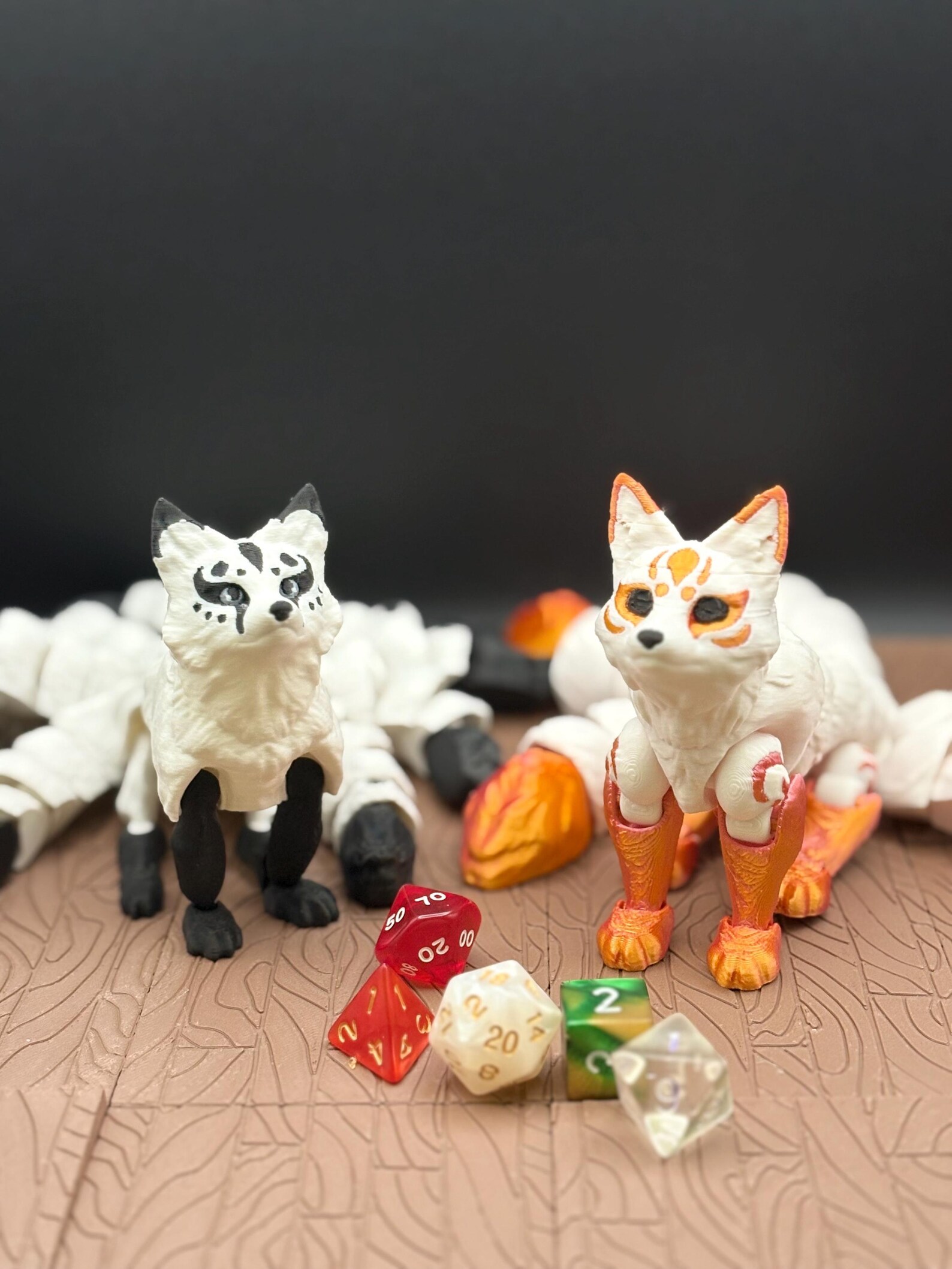 Articulated Kitsune Figure - 3D Printed Nine or Five-tailed Fox Flexi ...