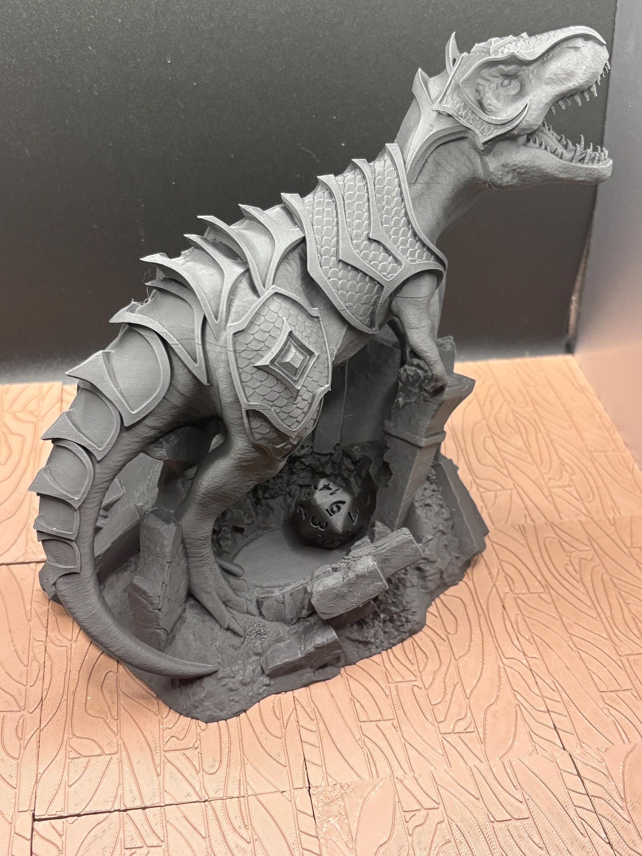 Armored T-rex Dice Tower – 3d-printed Dinosaur RPG Terrain | Dnd Dice ...
