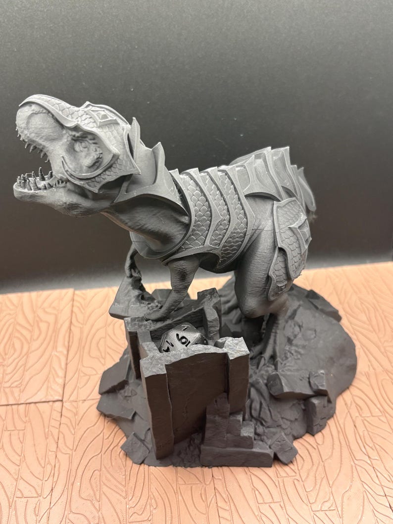 Armored T-rex Dice Tower – 3d-printed Dinosaur RPG Terrain | Dnd Dice ...