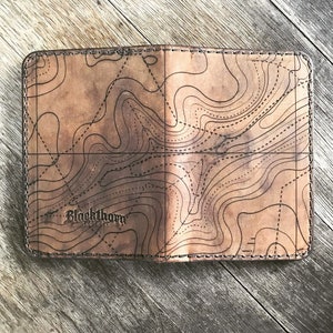Topographic Map Leather Field Notes Cover, Passport Travel Wallet. - Etsy