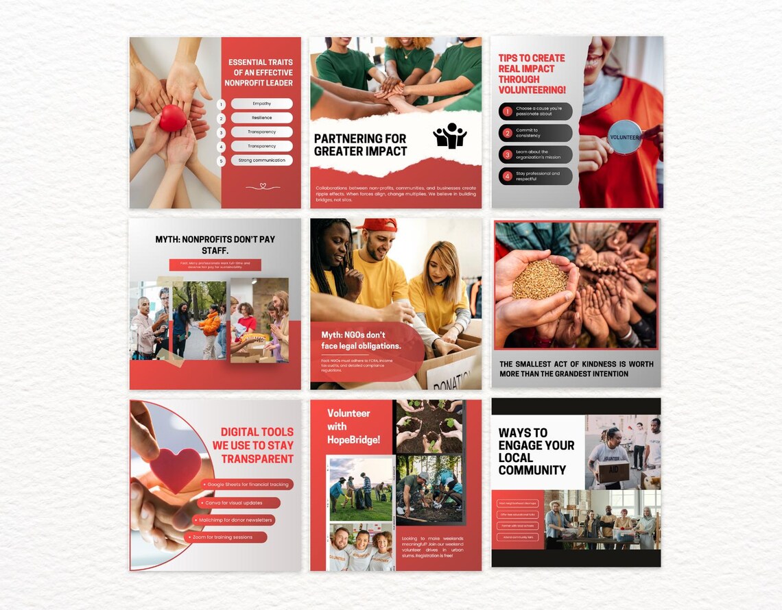 180 NGO Canva Templates, Social Media Marketing (digital Download) - Etsy