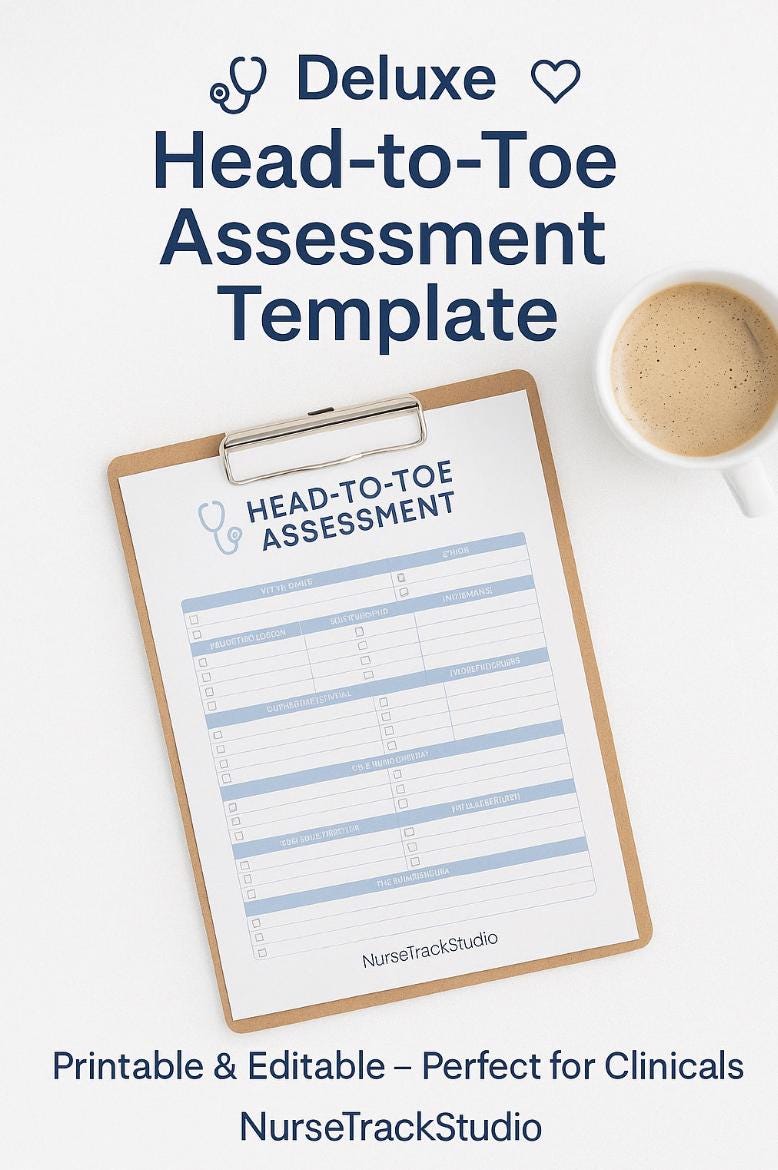 Deluxe Head-to-toe Assessment Template – Editable Nursing Student ...